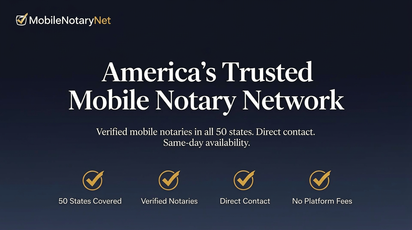 Mobile Notary Near Me — Verified Mobile Notaries | MobileNotaryNet